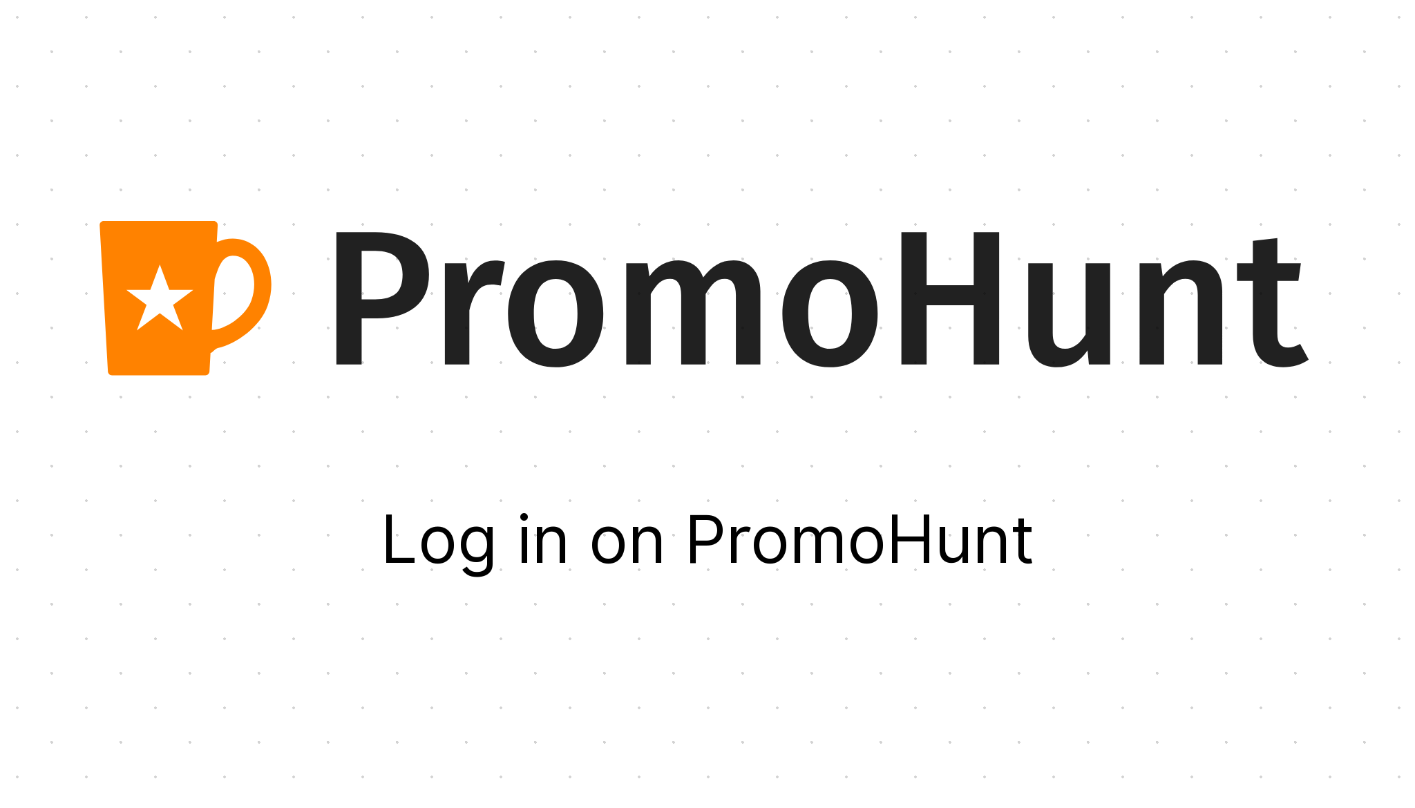 Log in on PromoHunt